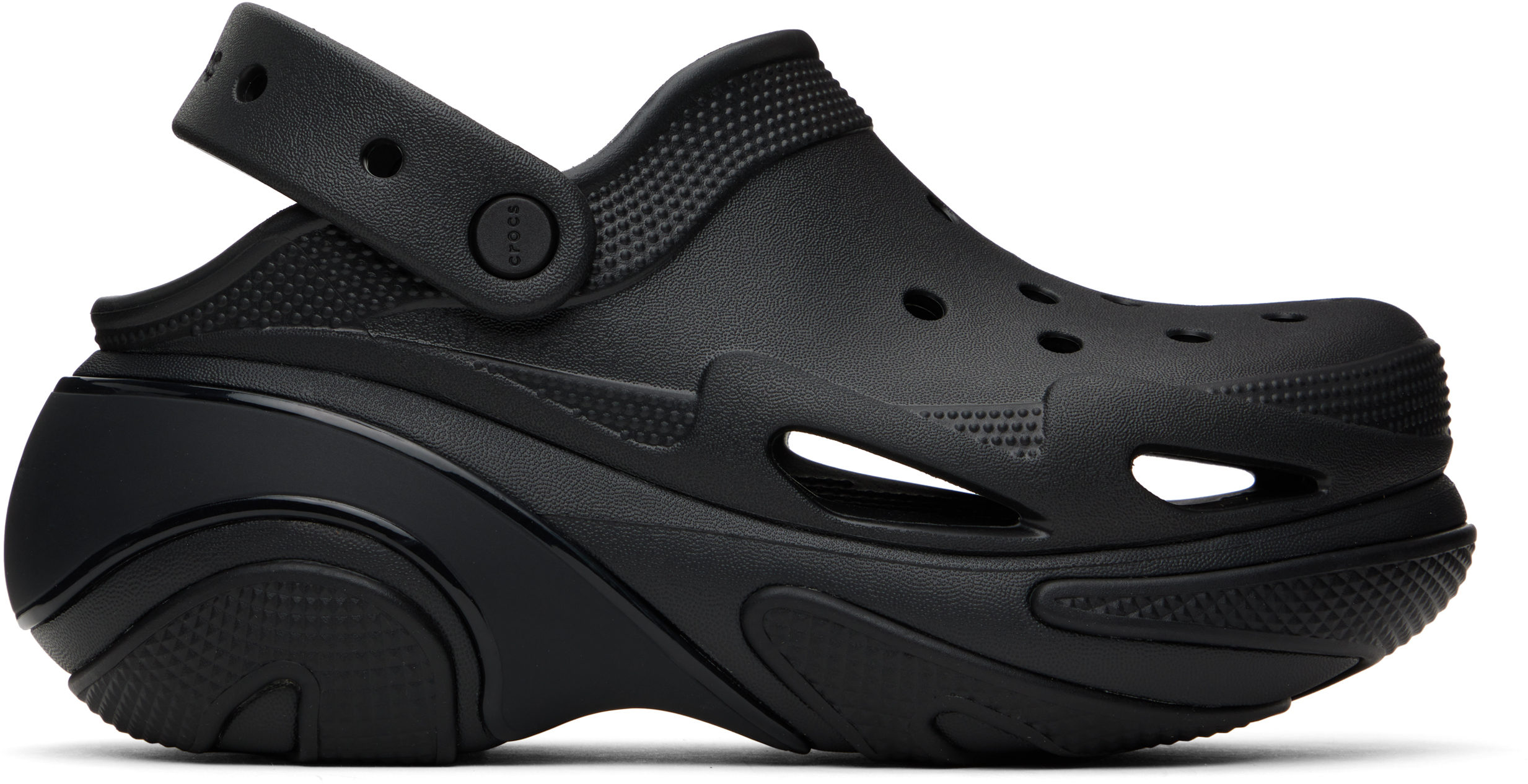 Crocs: Black Bubble Crush Clogs | SSENSE