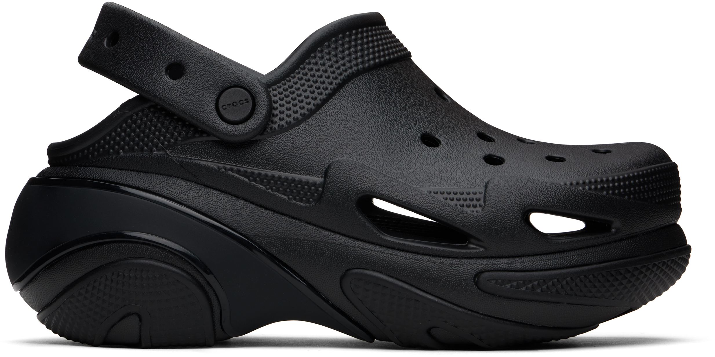 Crocs: Black Bubble Crush Clogs | SSENSE