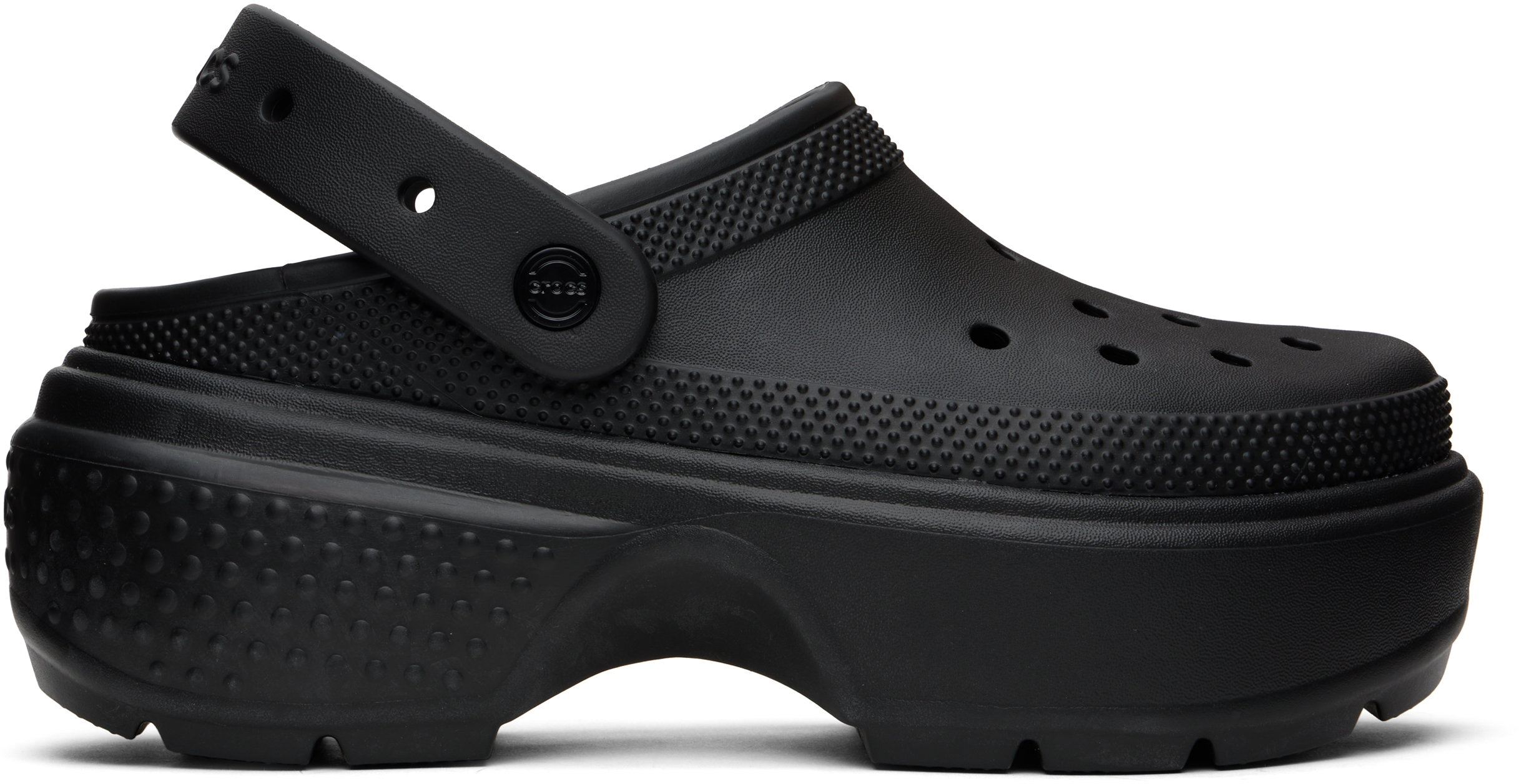 Crocs: Black Stomp Clogs | SSENSE