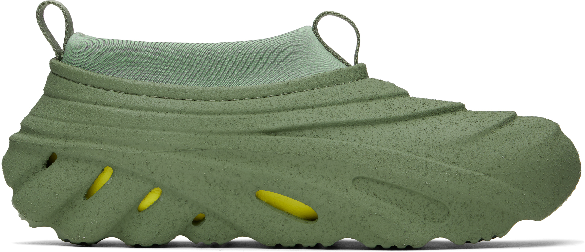 Crocs: Green Echo Storm Sandstorm Slip-on Loafers | SSENSE Canada