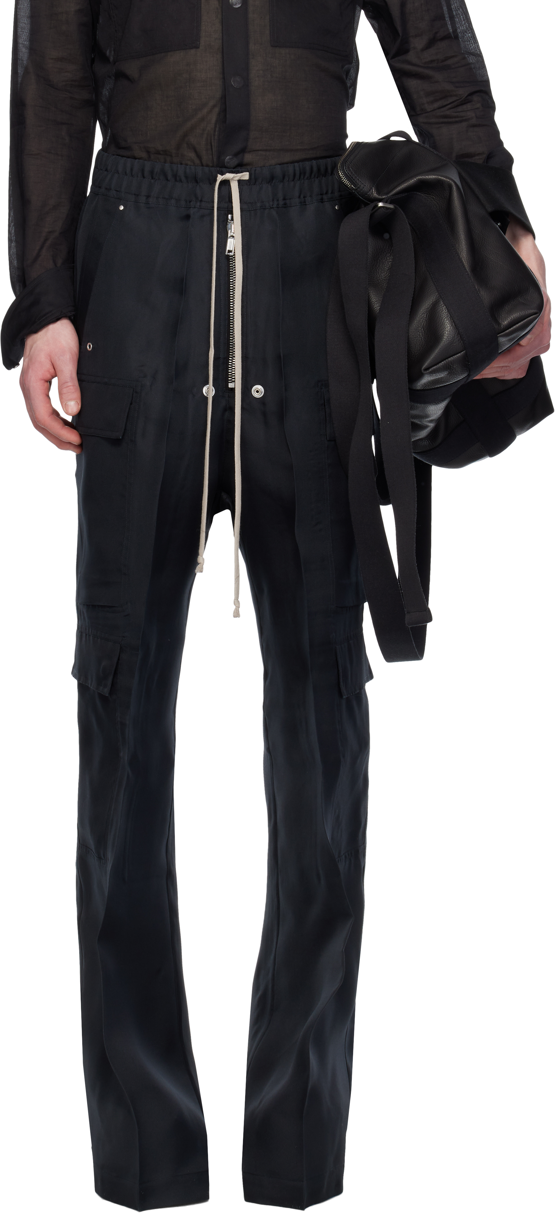 Rick Owens: Black Hollywood Cargobelas Cargo Pants | SSENSE Rick Owens: Black Hollywood Cargobelas Cargo Pants | SSENSE