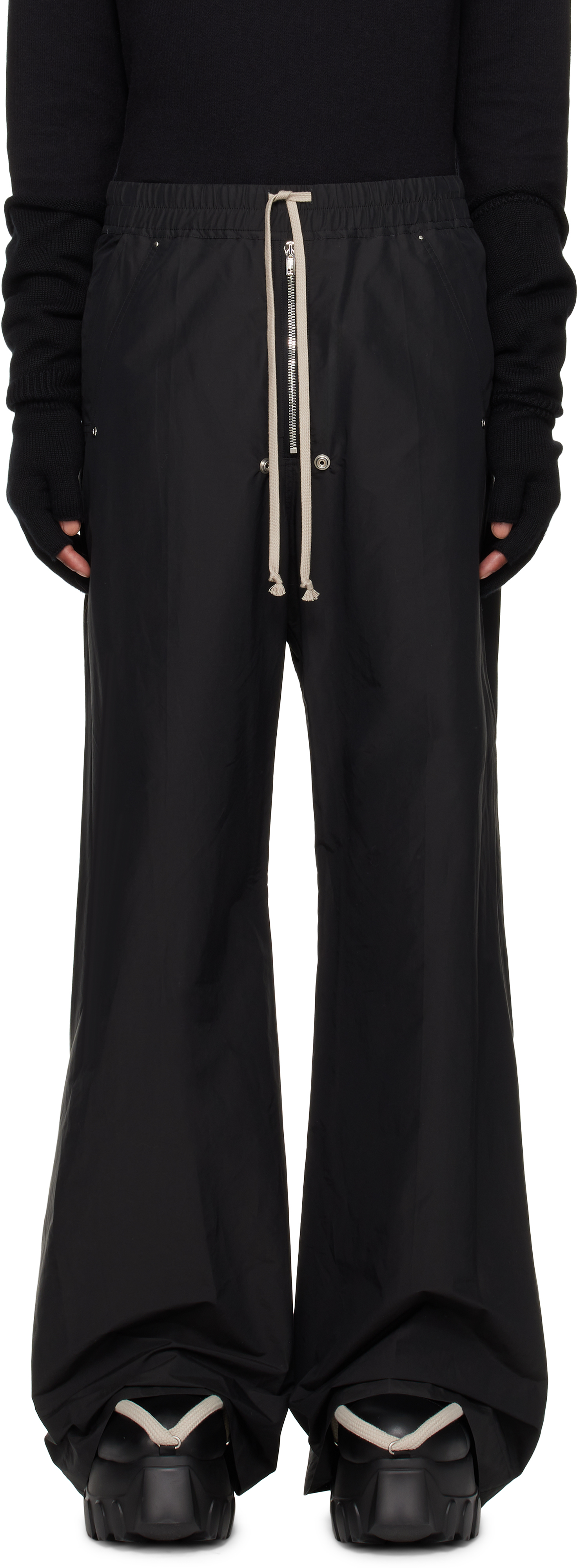 Rick Owens: Moncler + Rick Owens Black Belas Trousers | SSENSE Canada