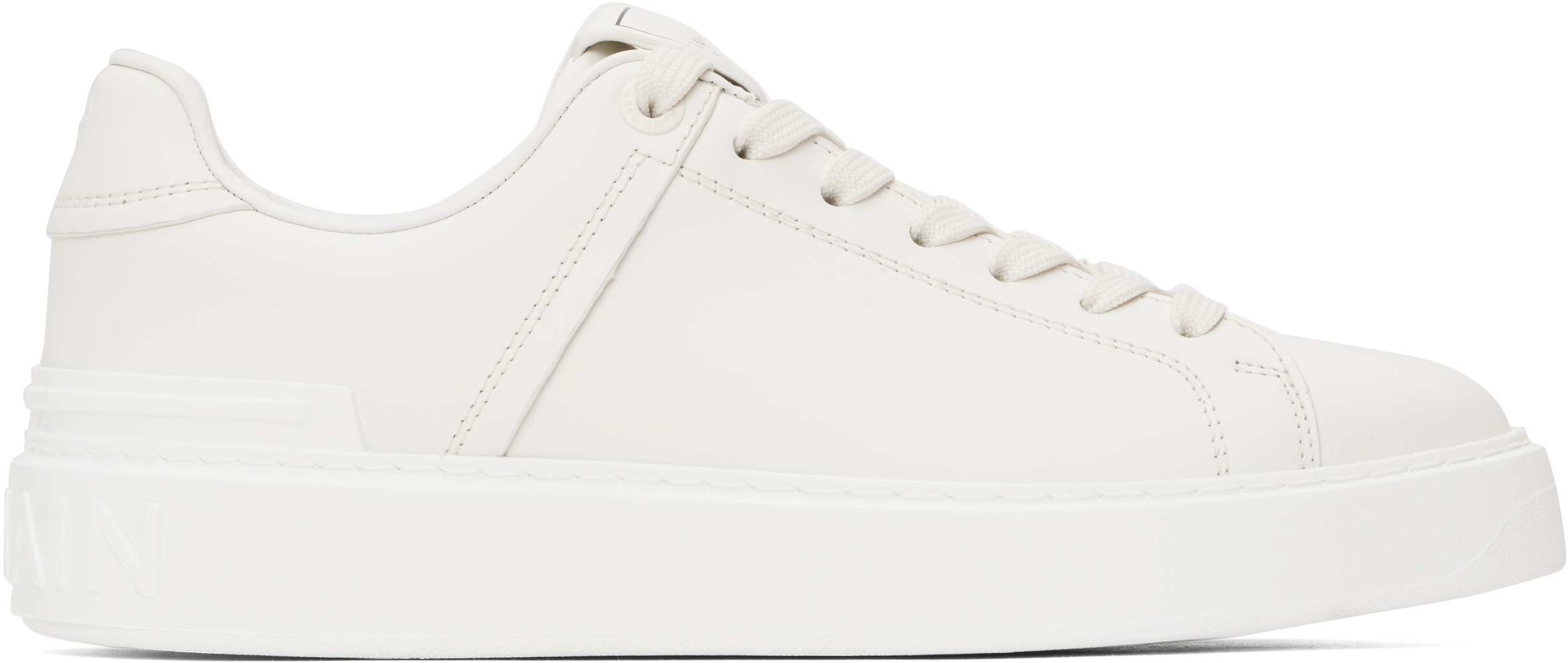 Balmain: White B-Court Sneakers | SSENSE
