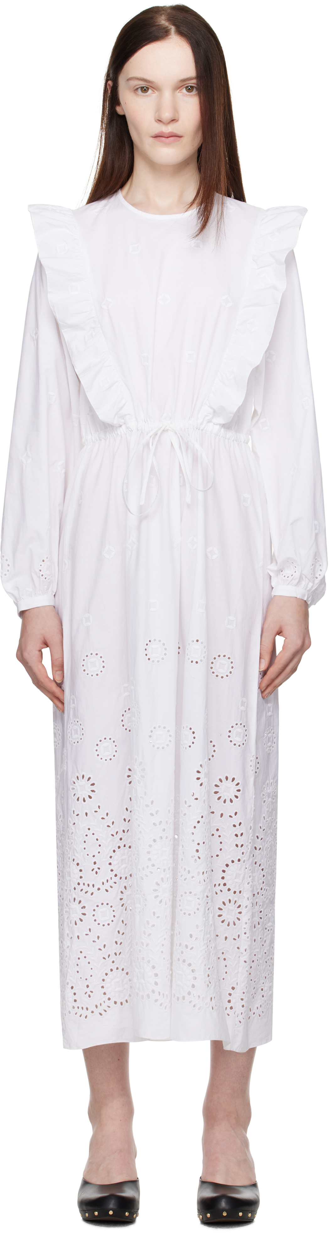 A.P.C.: Robe midi Ginger blanche | SSENSE France