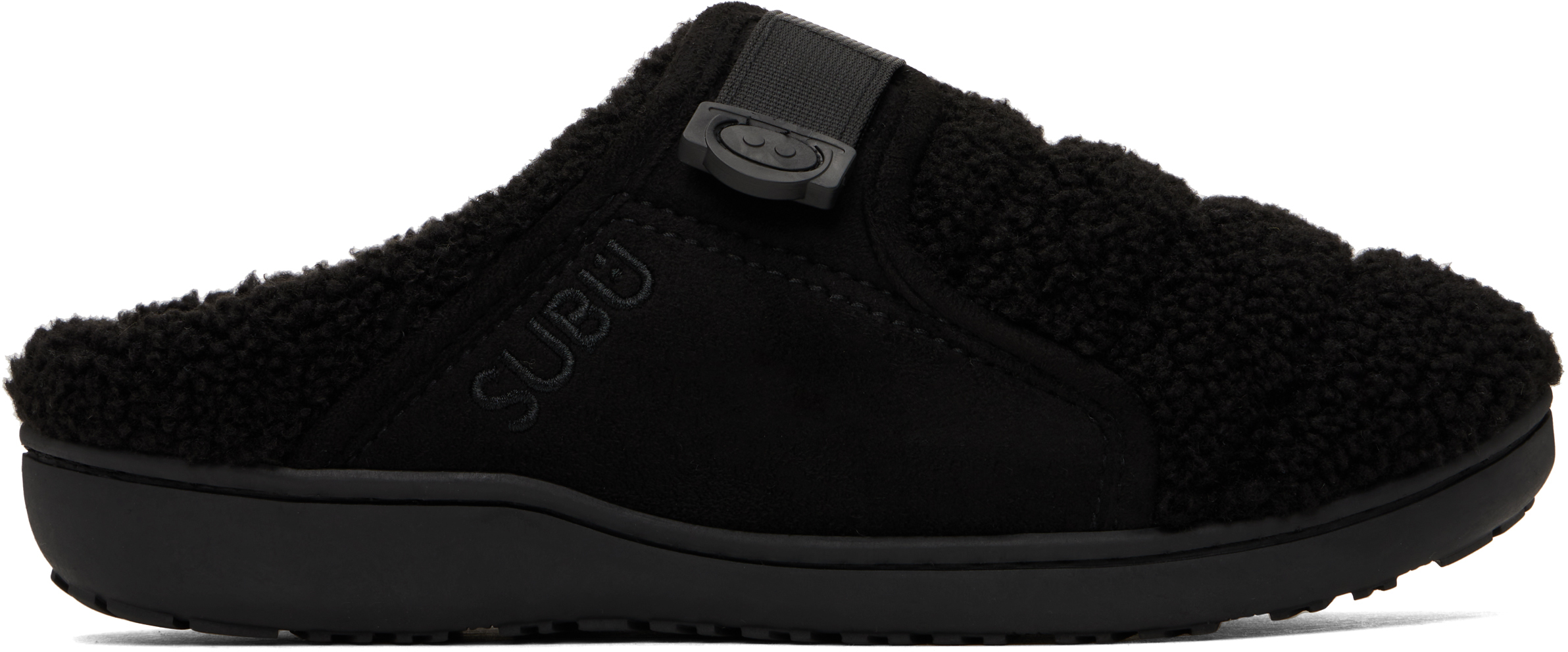 A.P.C.: Black SUBU Edition Belt Line Slippers | SSENSE