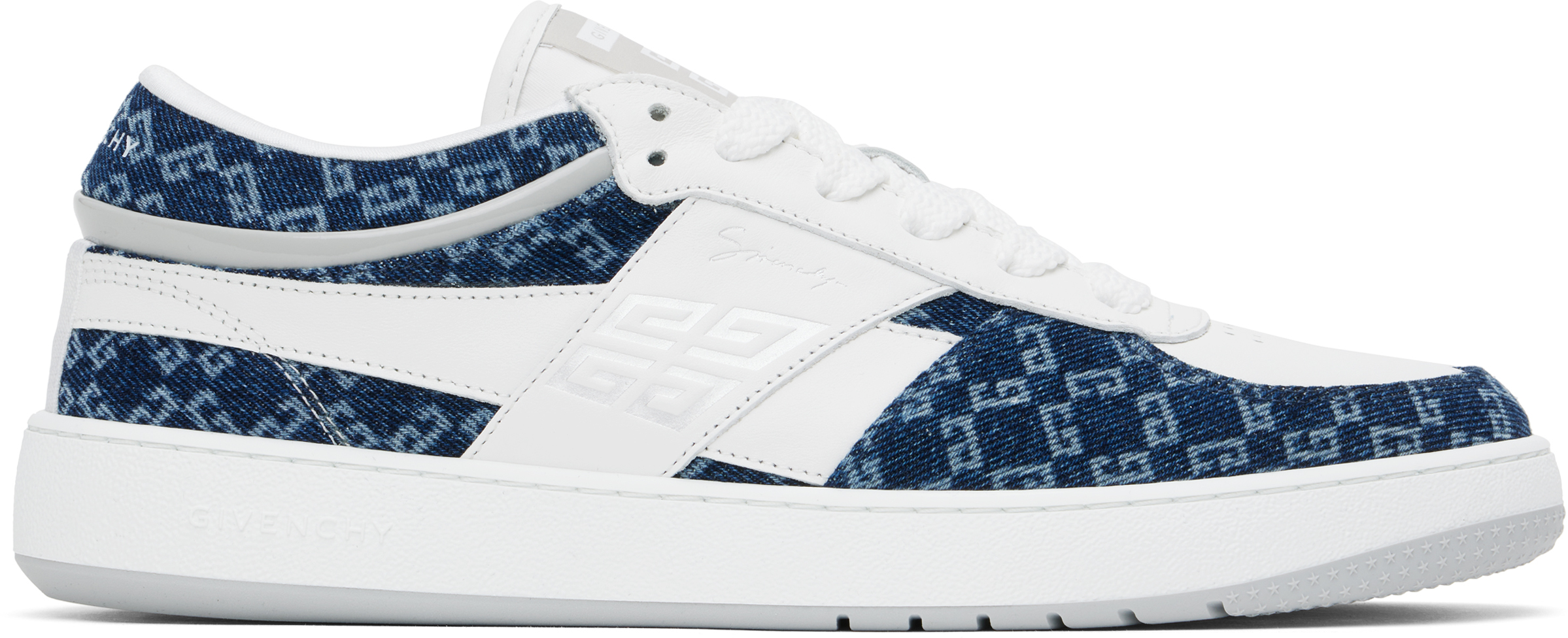 Givenchy: White & Blue G Move Sneakers | SSENSE