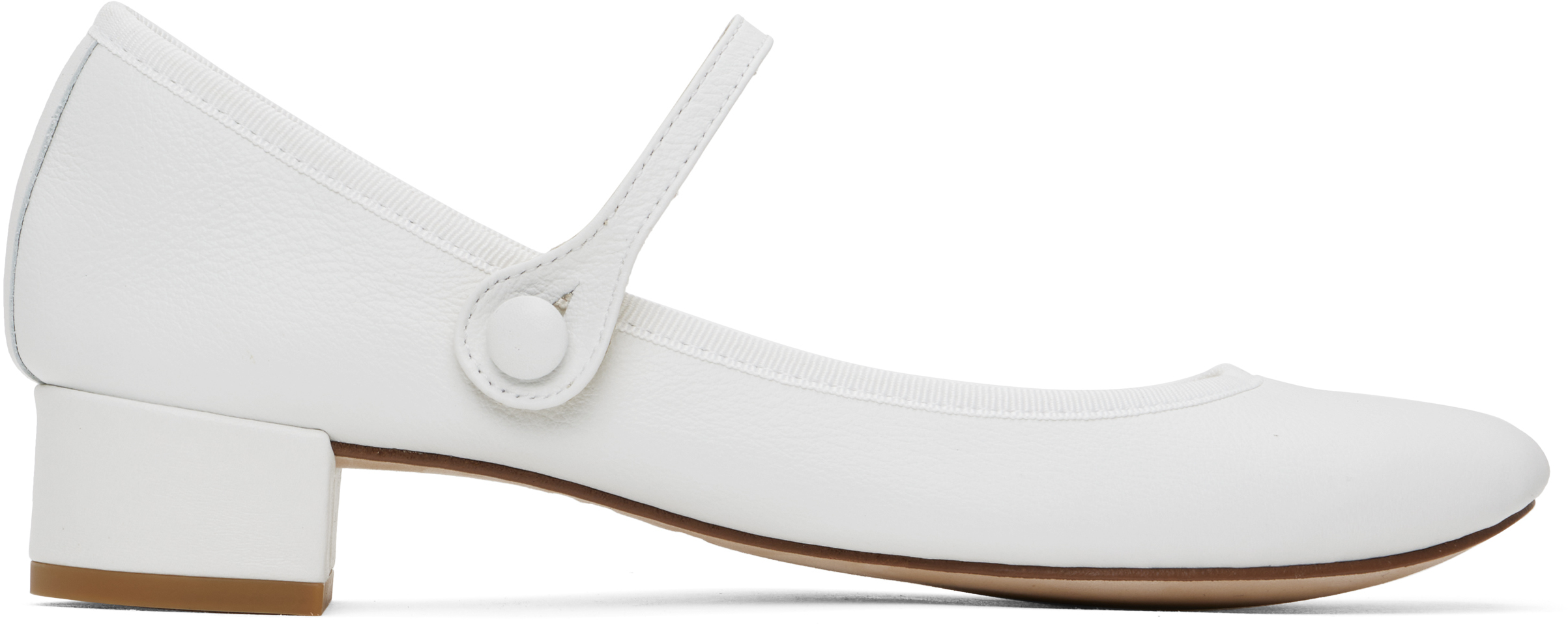 Repetto: White Rose Mary Jane Heels | SSENSE