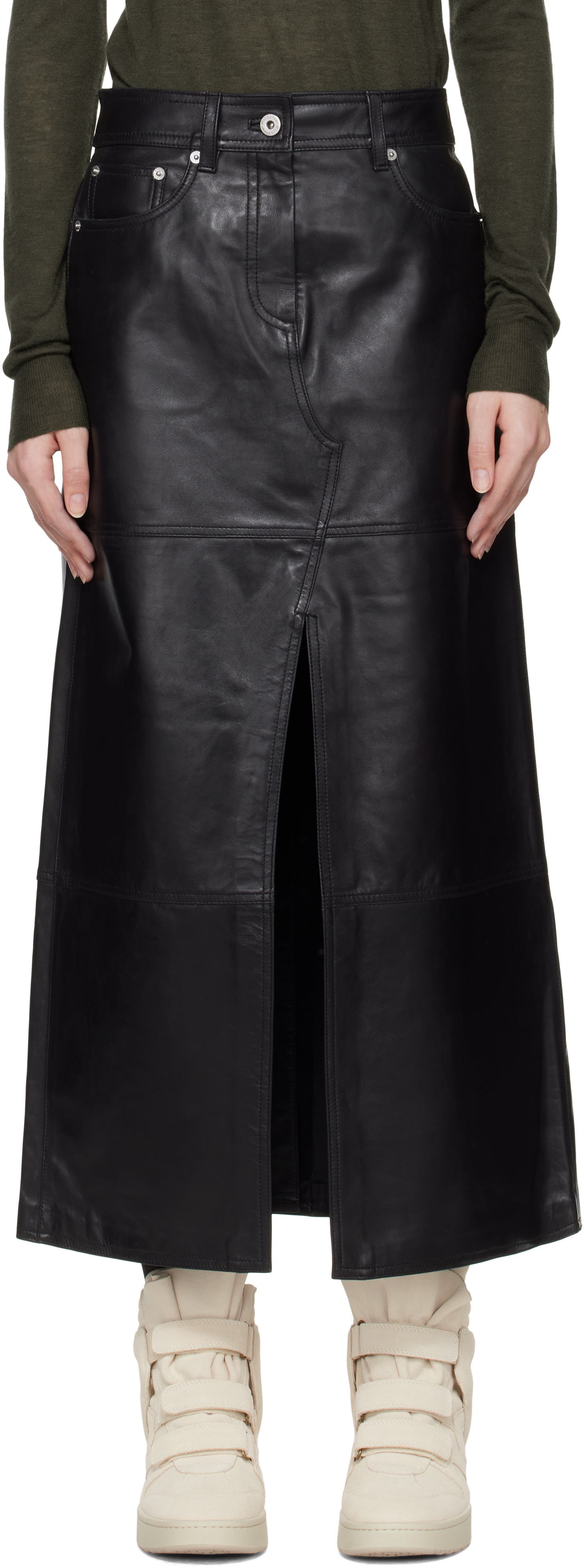 Stand Studio: Black Francie Maxi Skirt | SSENSE