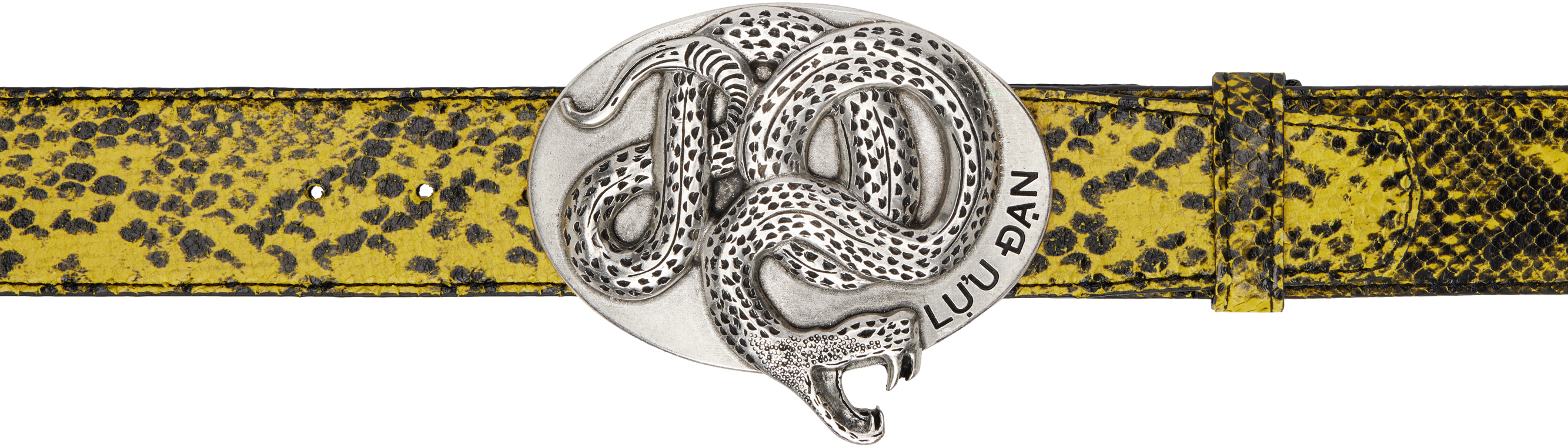 LU'U DAN: Black & Yellow 'Year of the Snake' Jungle Carpet Python Belt ...