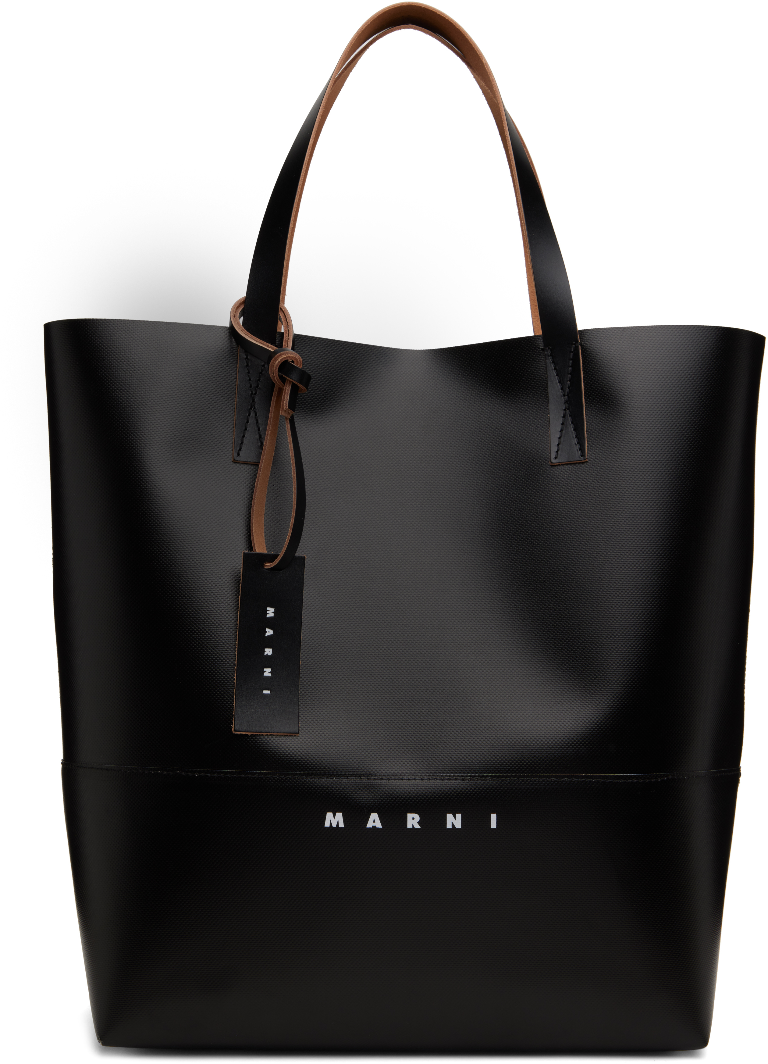 Marni: Black Printed-Logo Tote | SSENSE