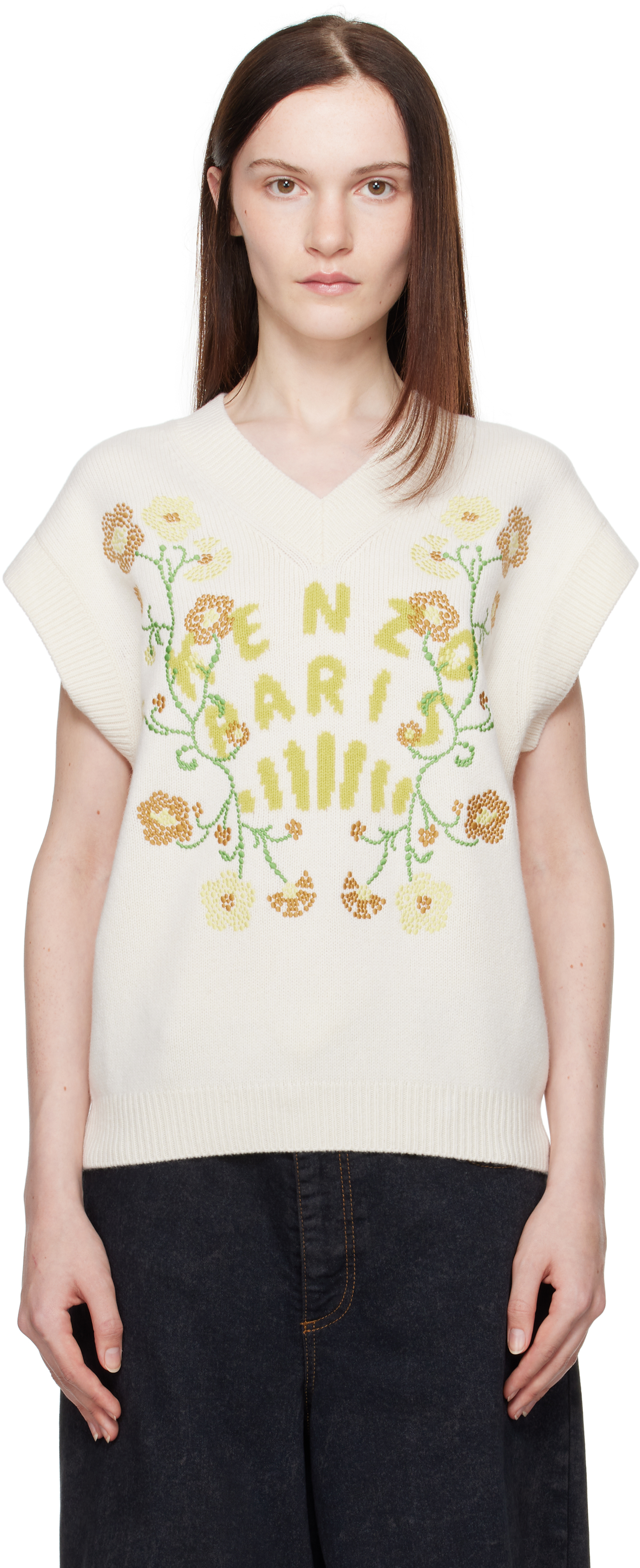 Kenzo Off White Kenzo Paris Jungle Flower Vest SSENSE Canada