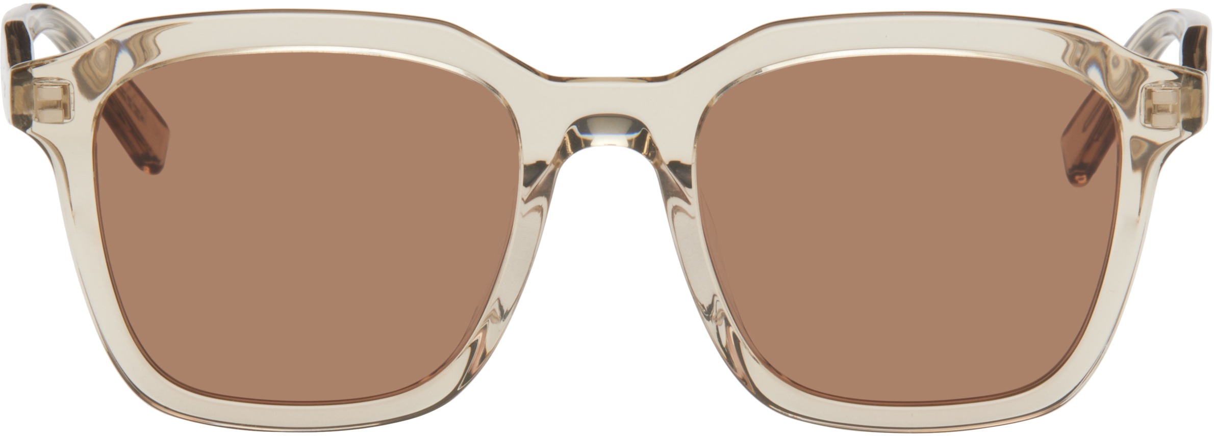 Saint Laurent: Beige SL 457 Sunglasses | SSENSE