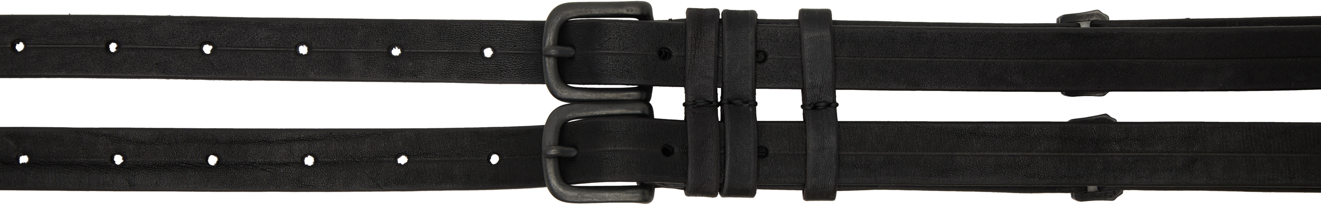 Julius: Black Cow Skin Belt | SSENSE