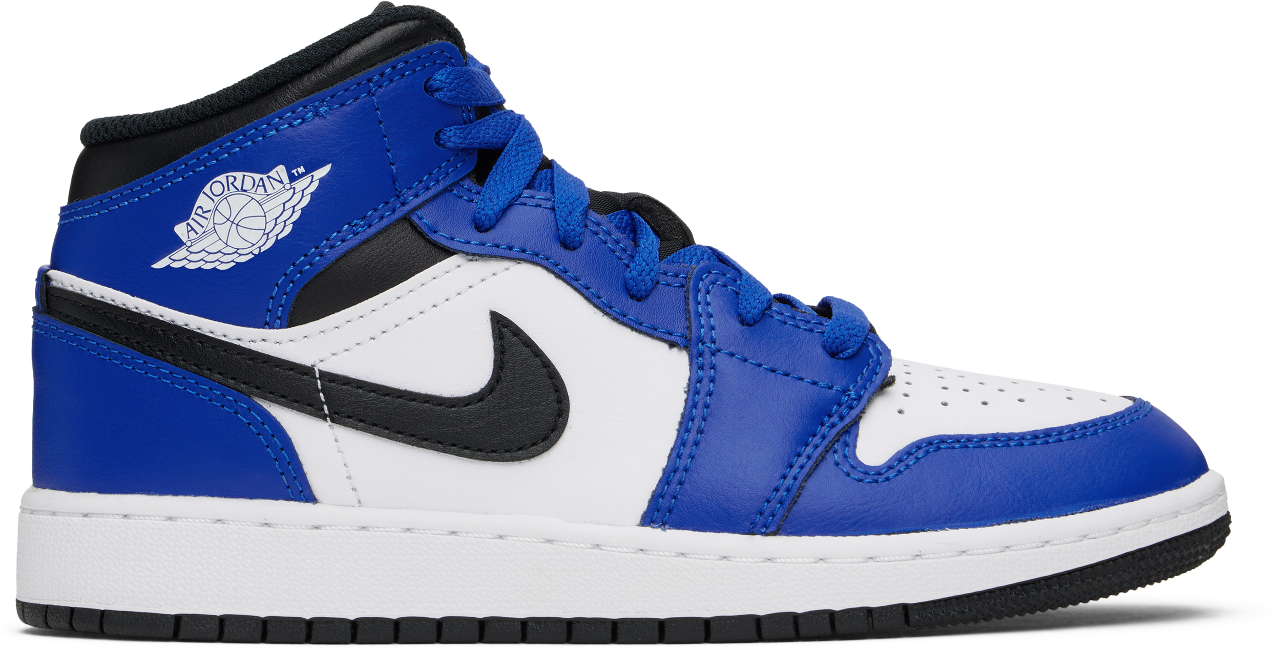 Big Kids Blue & White Air Jordan 1 Mid Sneakers by Nike Jordan | SSENSE
