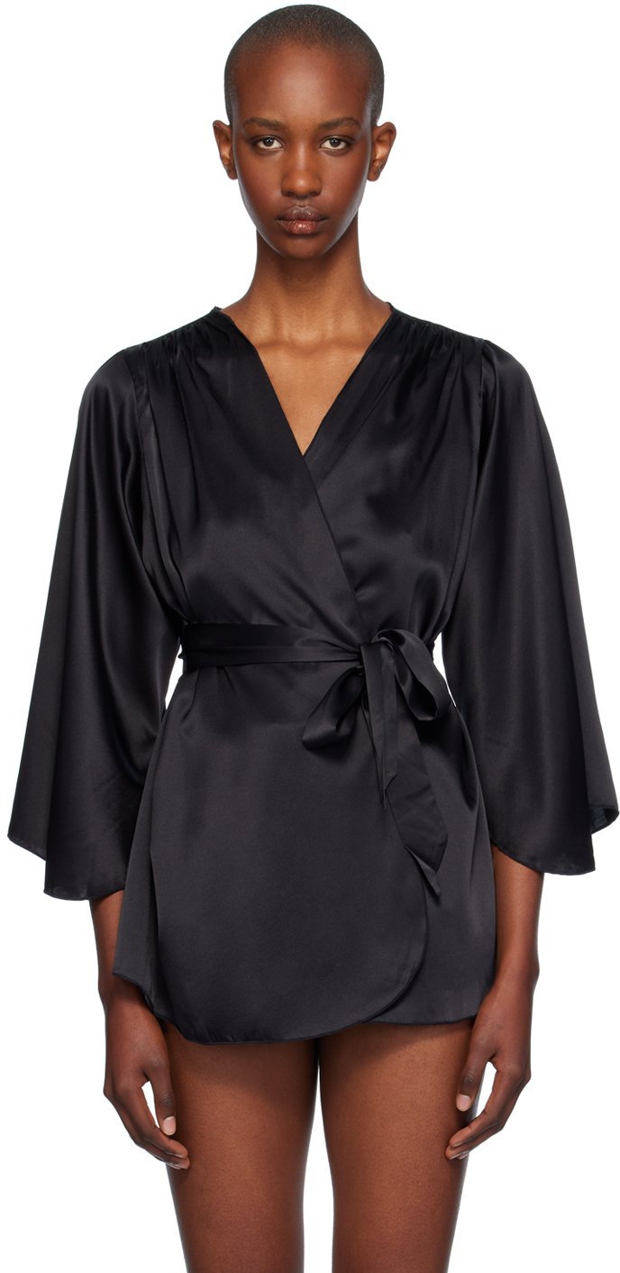 Fleur du Mal: Black Angel Sleeve Robe | SSENSE