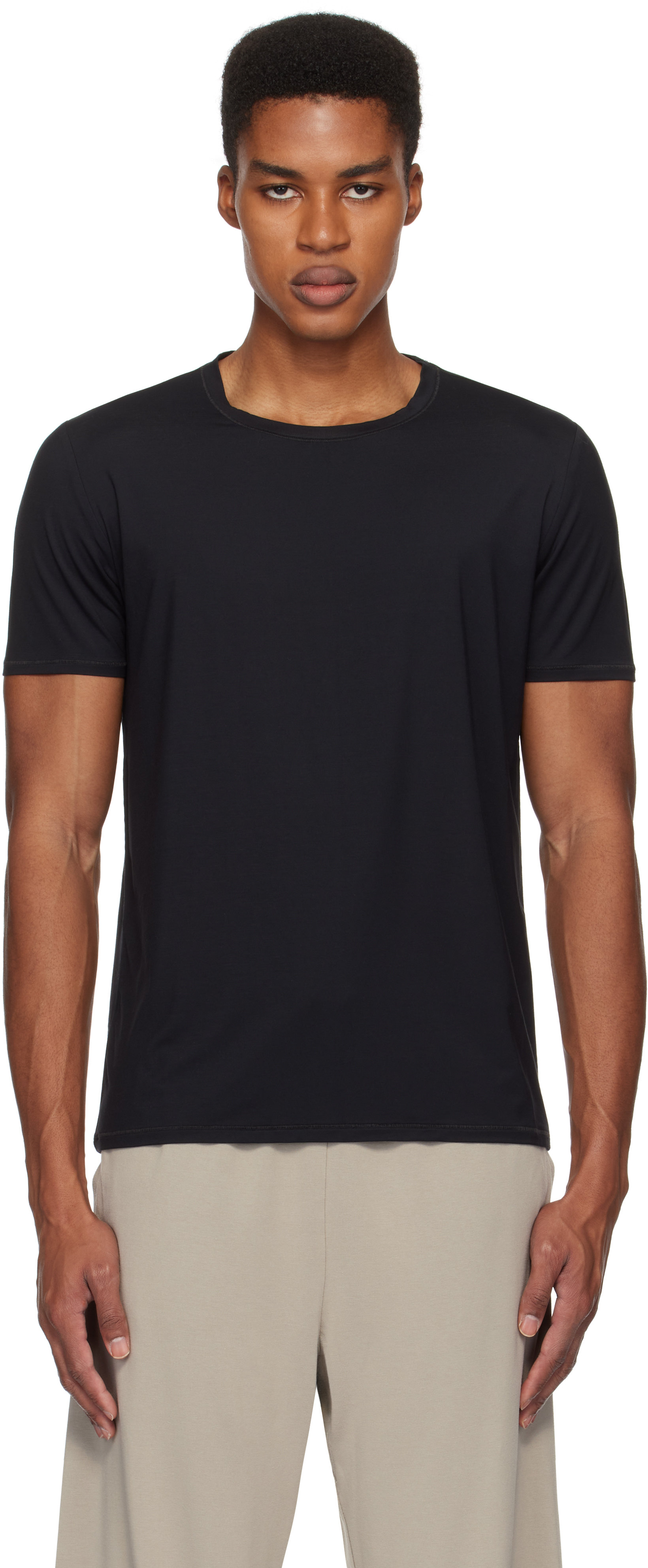 SKIMS: Three-Pack Black SKIMS Stretch T-shirts | SSENSE