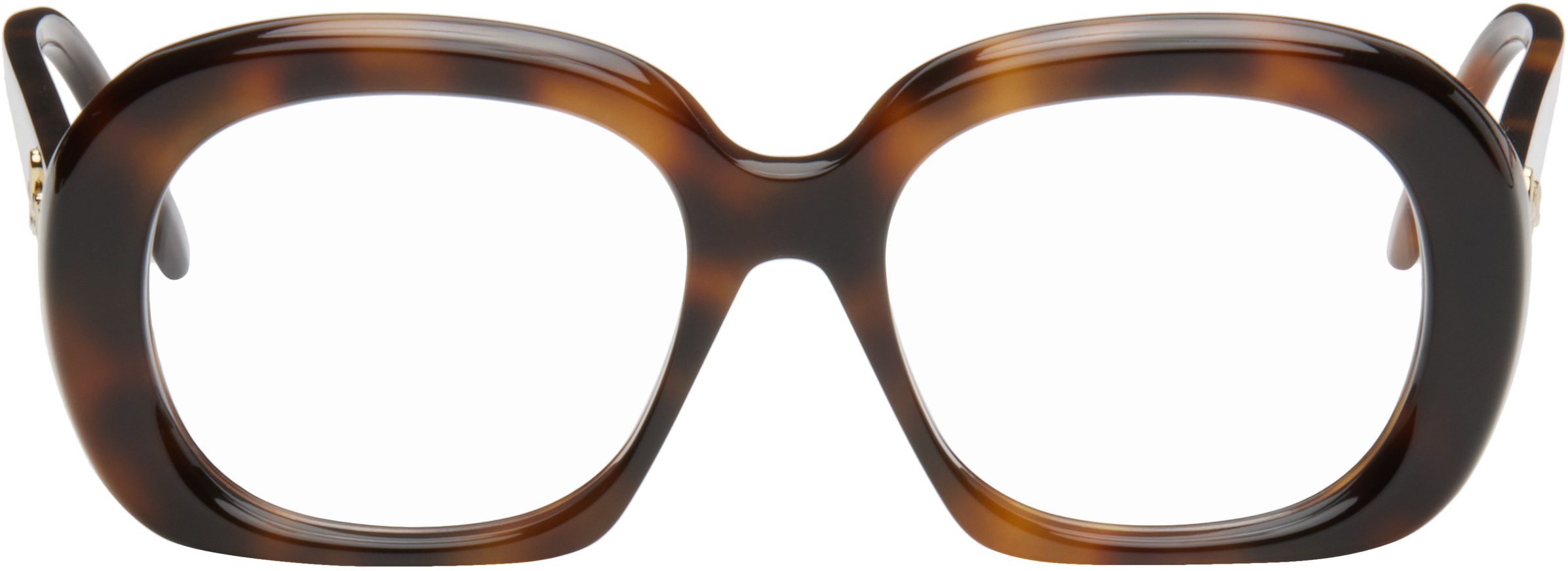 LOEWE: Brown & Black Curvy Glasses | SSENSE UK
