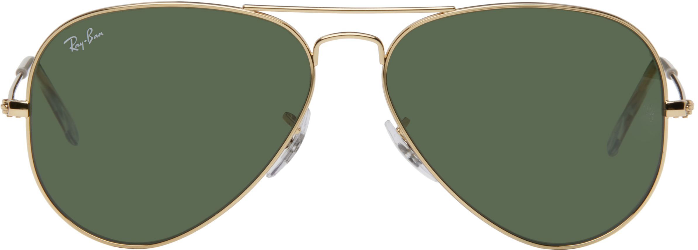 Ray-Ban: Gold Aviator Classic Sunglasses | SSENSE Canada