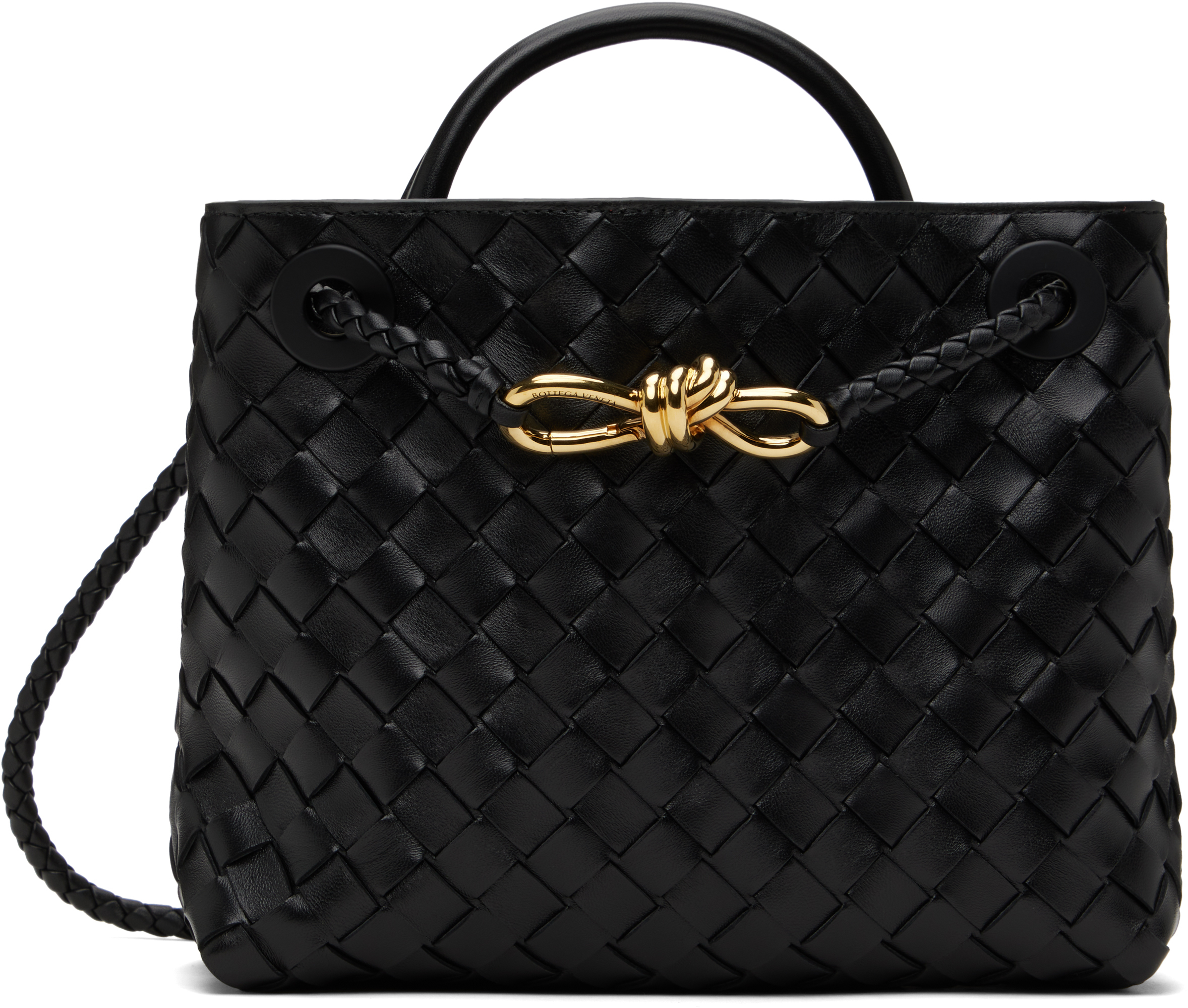 Bottega Veneta: Black Small Andiamo Bag | SSENSE