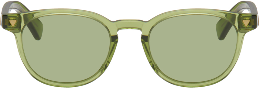 Bottega Veneta: Green Panthos Sunglasses | SSENSE