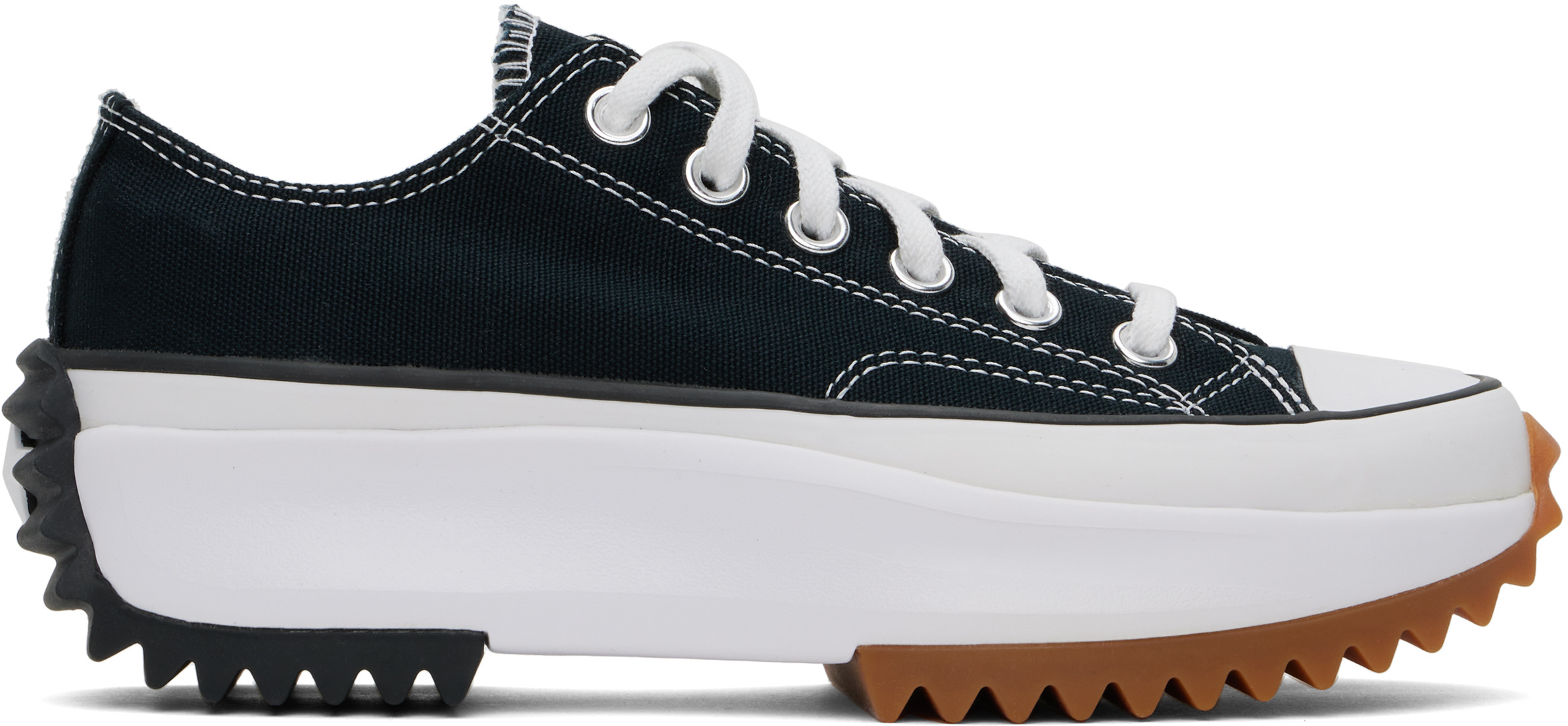 Converse: Black Run Star Hike Canvas Platform Sneakers | SSENSE Canada