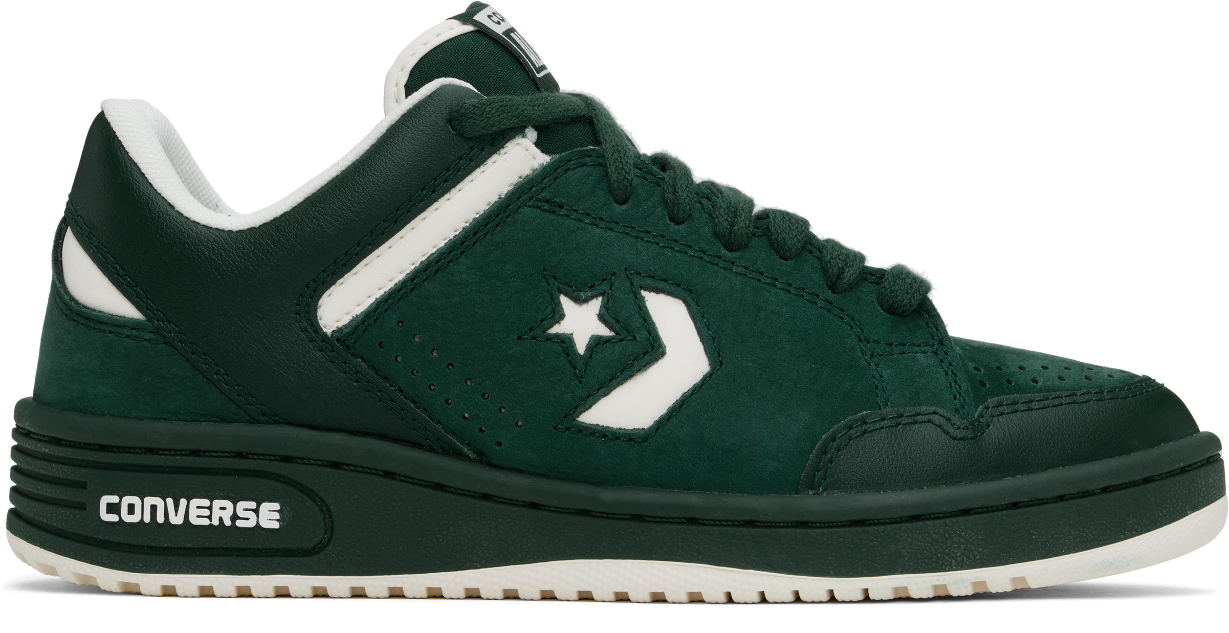 Converse: Green Weapon Leather Low Top Sneakers | SSENSE