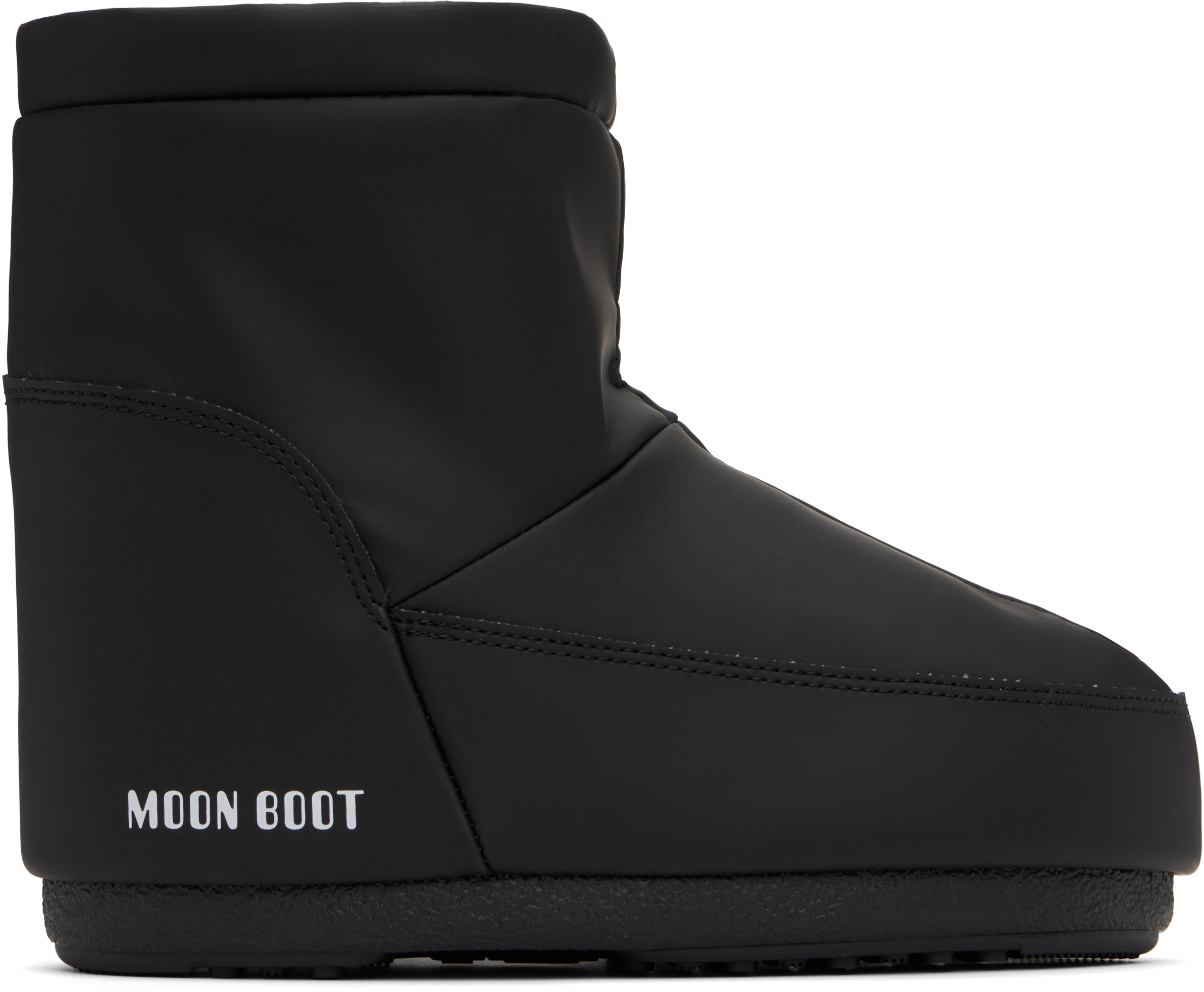 Moon Boot: Black No Lace Rubber Boots | SSENSE