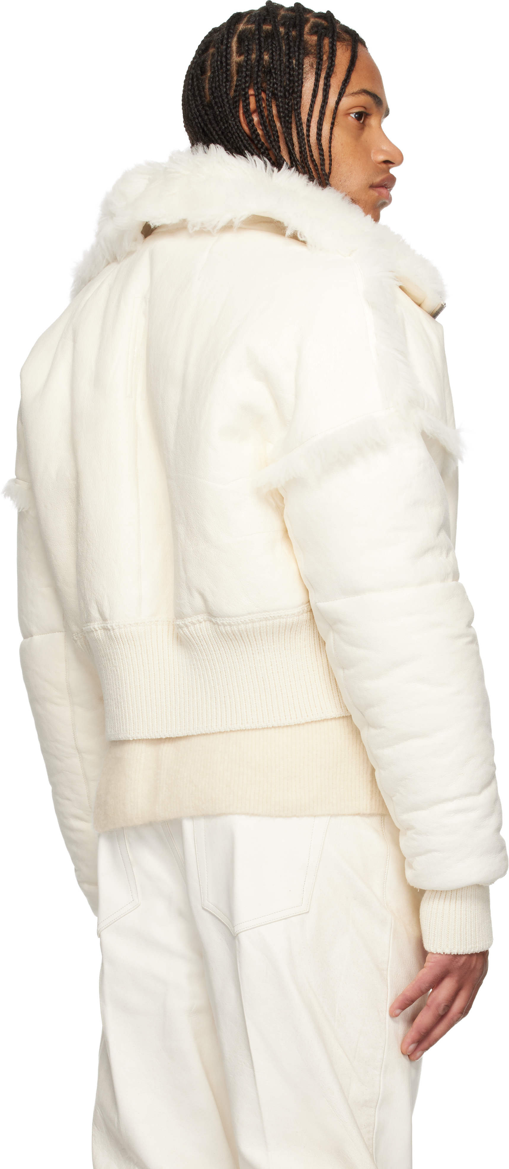 Rick Owens Off-white Concordians Dracucollar Shearling Jacket | ModeSens
