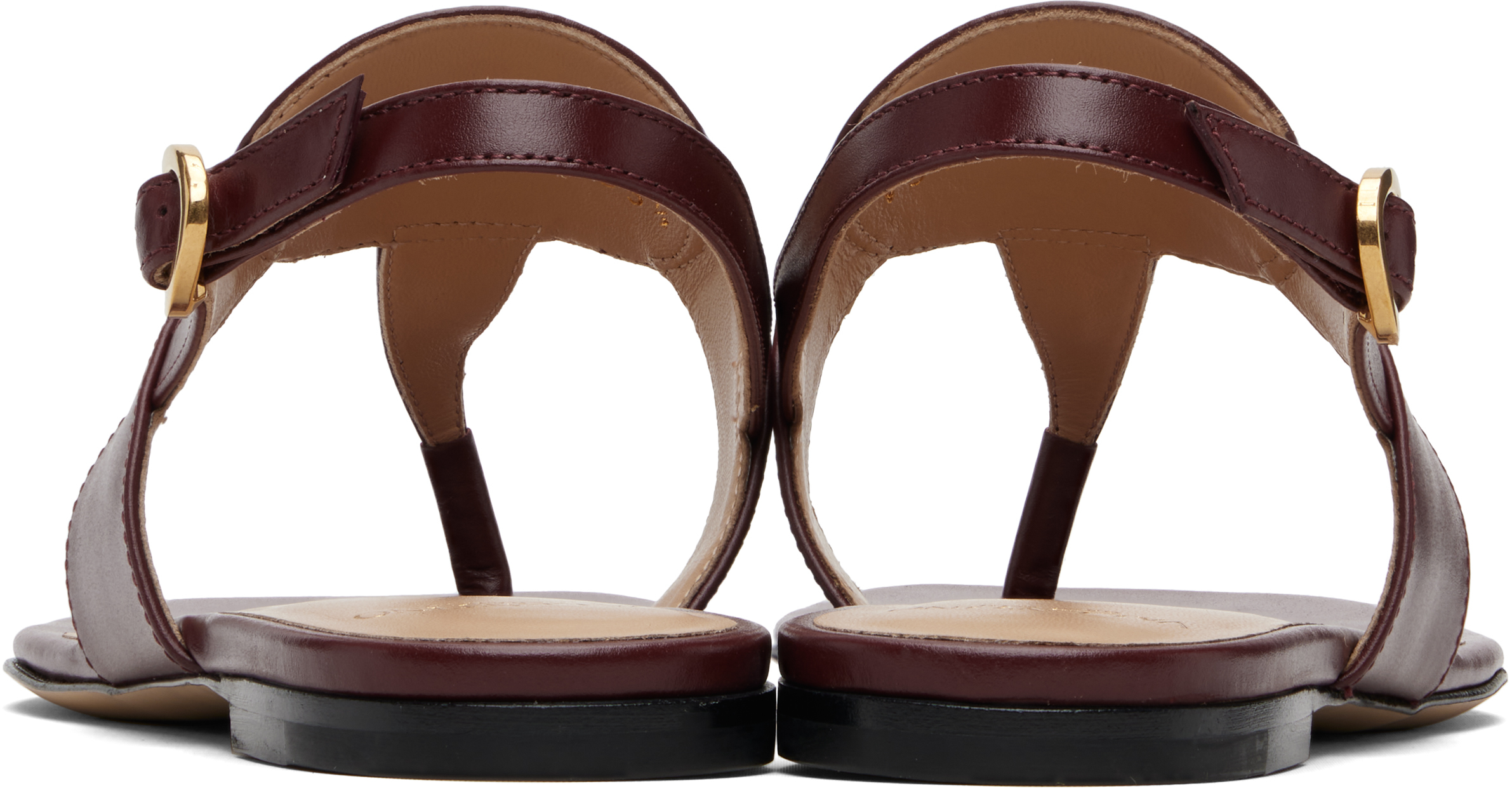 Valentino Garavani Burgundy Vlogo Thong Sandals | ModeSens