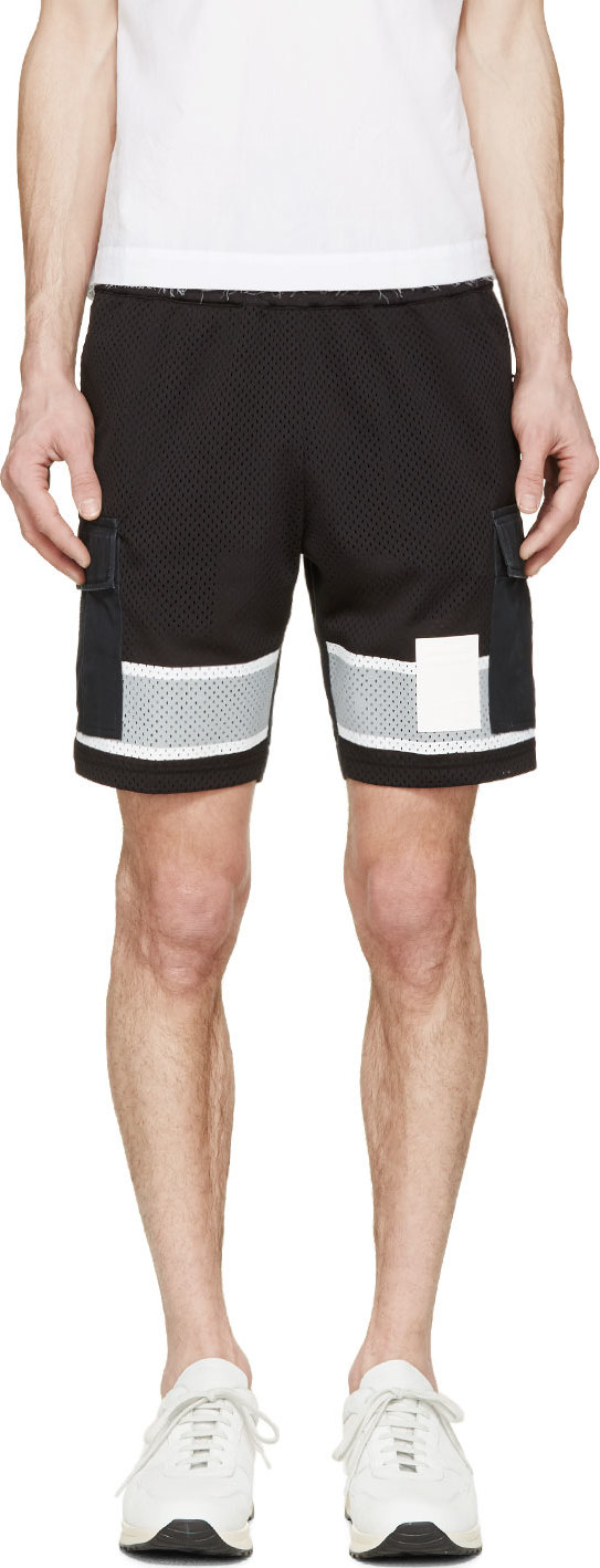 Phenomenon: Black Mesh Military Shorts | SSENSE Canada