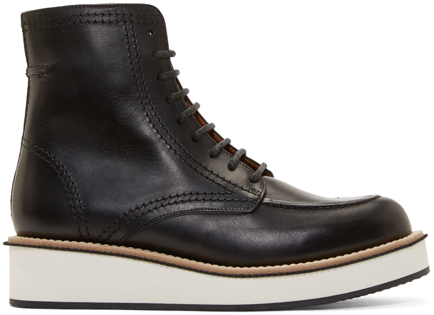 Givenchy: Black Platform Ankle Boots | SSENSE Canada