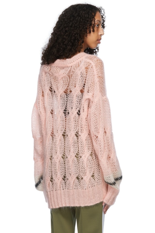 Pink Track Sweater by Palm Angels on Sale