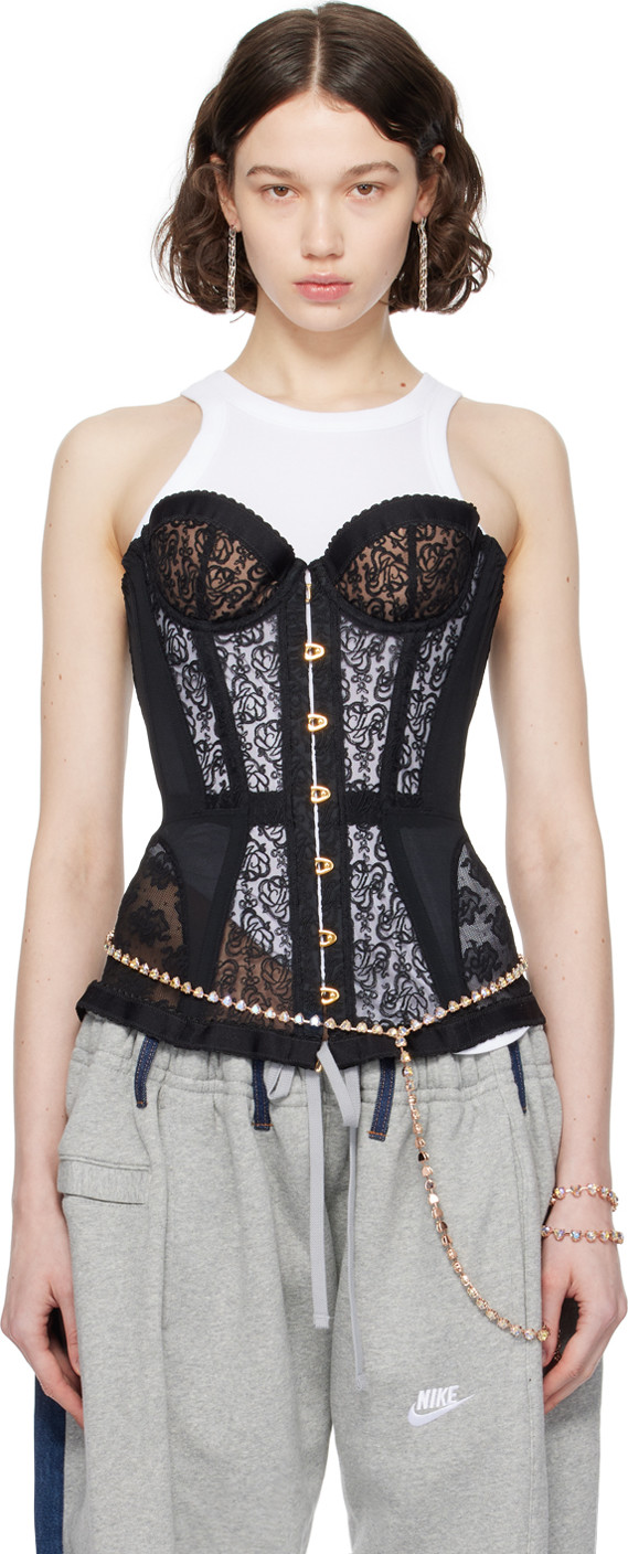 Agent Provocateur Black Mercy Corset Ssense Uk
