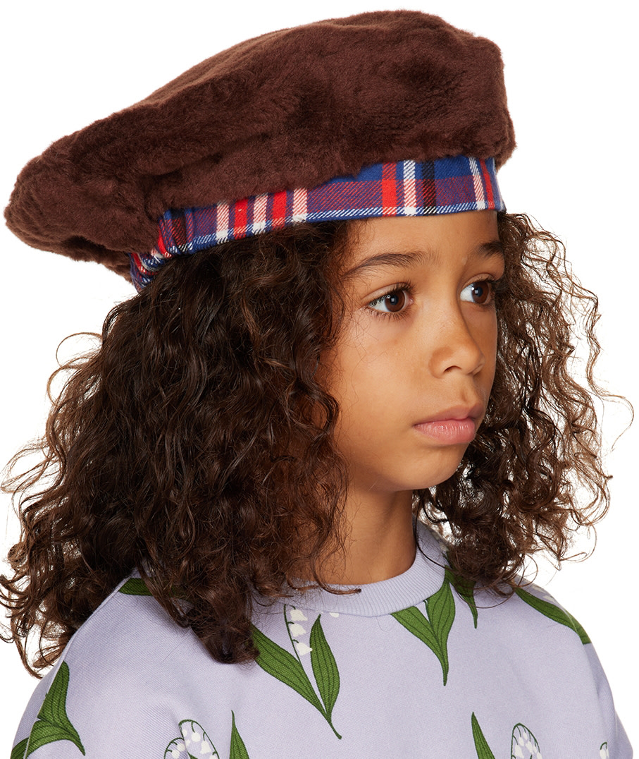 Mini Rodini: Kids Brown Highland Faux-Fur Beret | SSENSE Australia