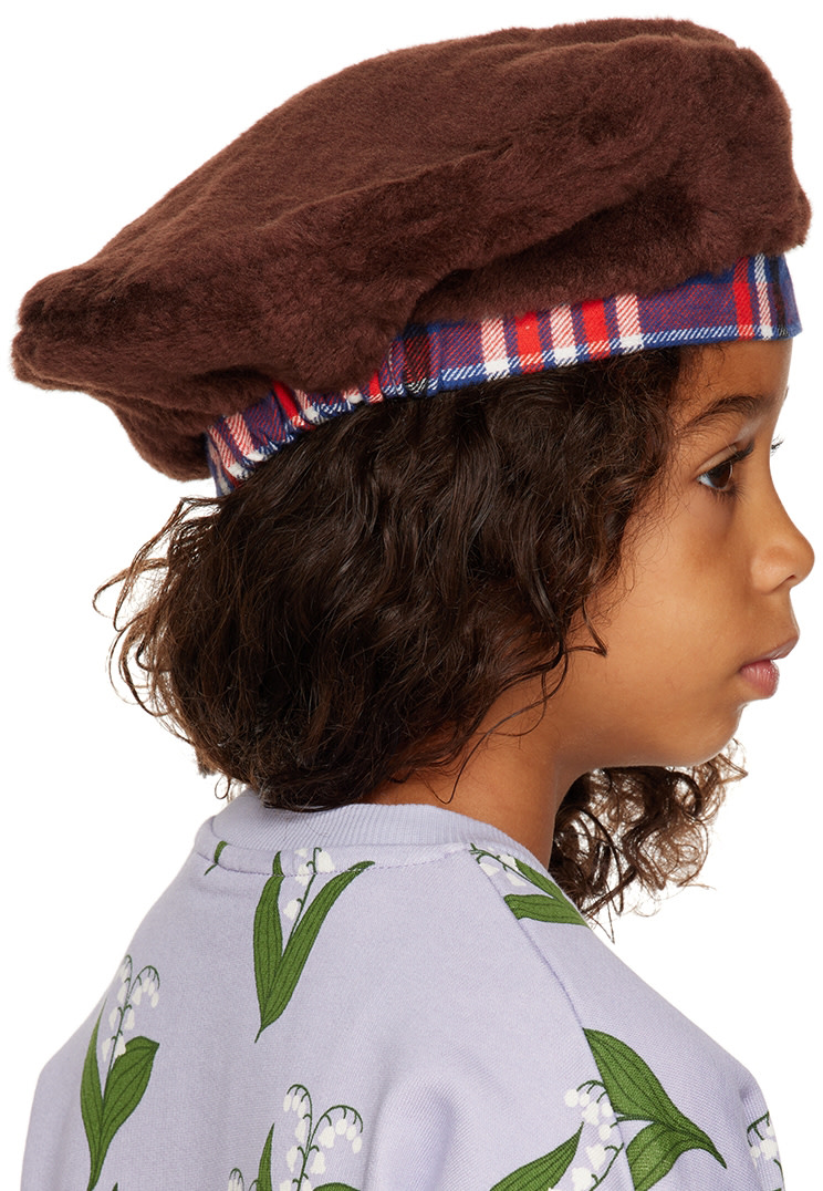 Mini Rodini: Kids Brown Highland Faux-Fur Beret | SSENSE Australia