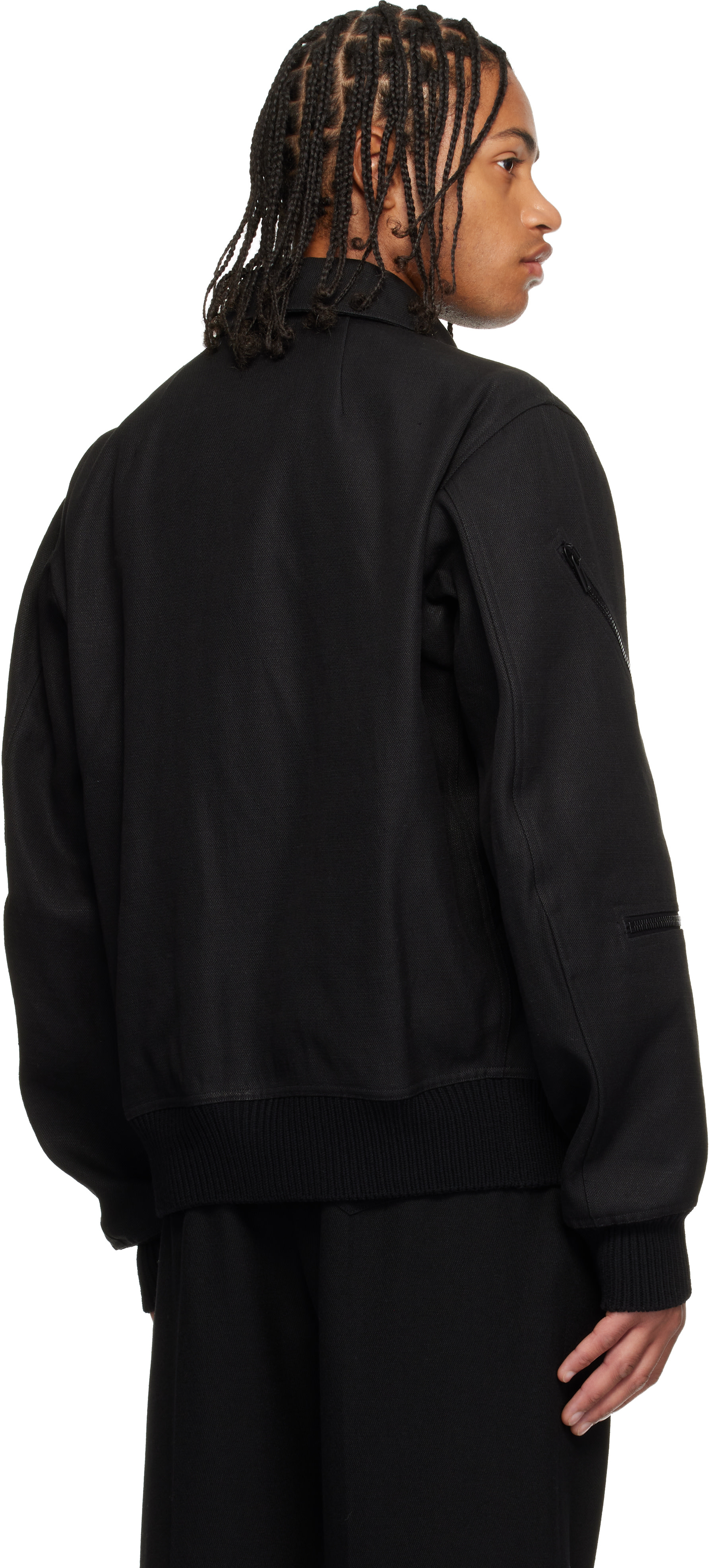 Rick Owens: Black Concordians Bonotto Capsule Blixa Bomber Jacket | SSENSE
