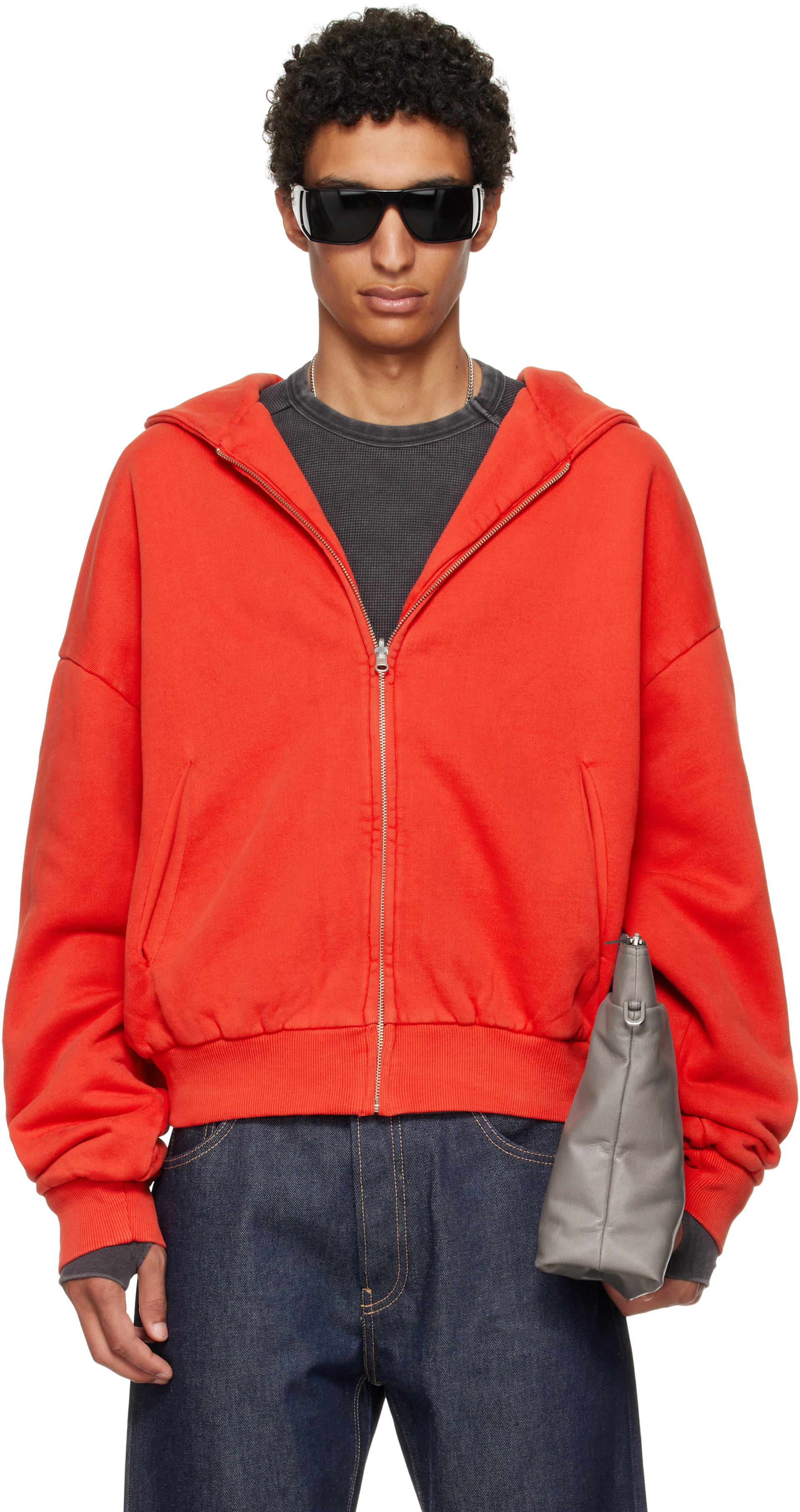 Entire Studios: Red Thermal Hoodie | SSENSE South Korea