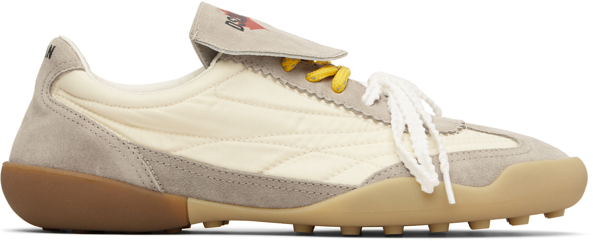 Dsquared2: Gray & Off-White Soccer Sneakers | SSENSE