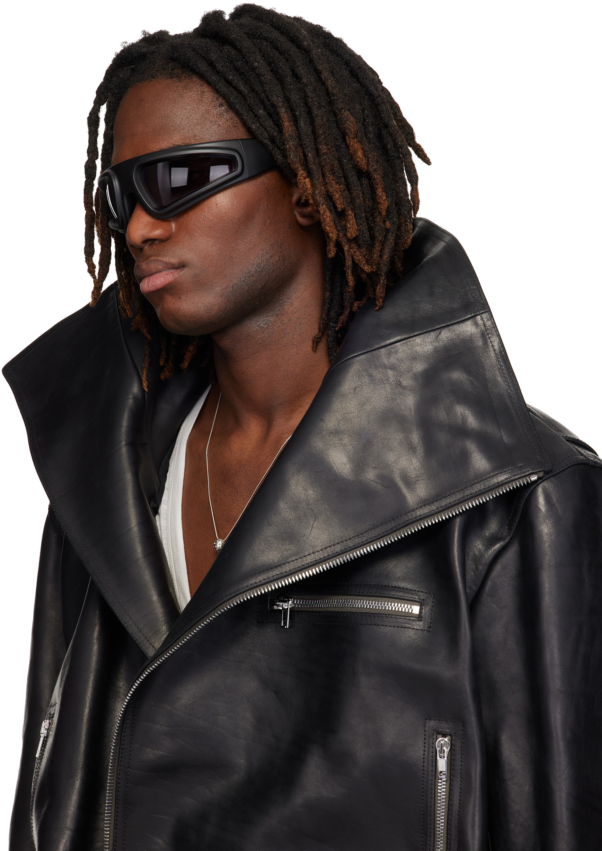 Rick Owens: Black Temple Ryder Sunglasses | SSENSE