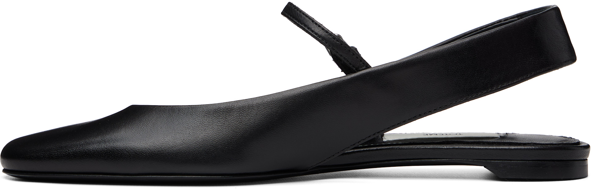 TOTEME: Black Slingback Nappa Mary Jane Ballerina Flats | SSENSE Canada
