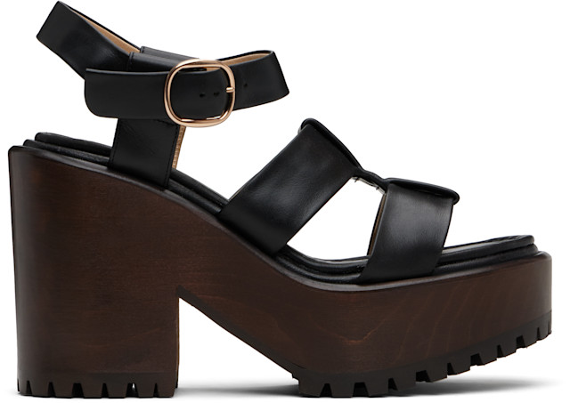 Gabriela Hearst: Black Hera Platform Sandals | SSENSE Philippines