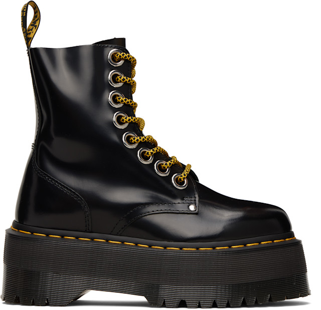 Dr. Martens: Black Jadon Max Platform Boots | SSENSE Canada
