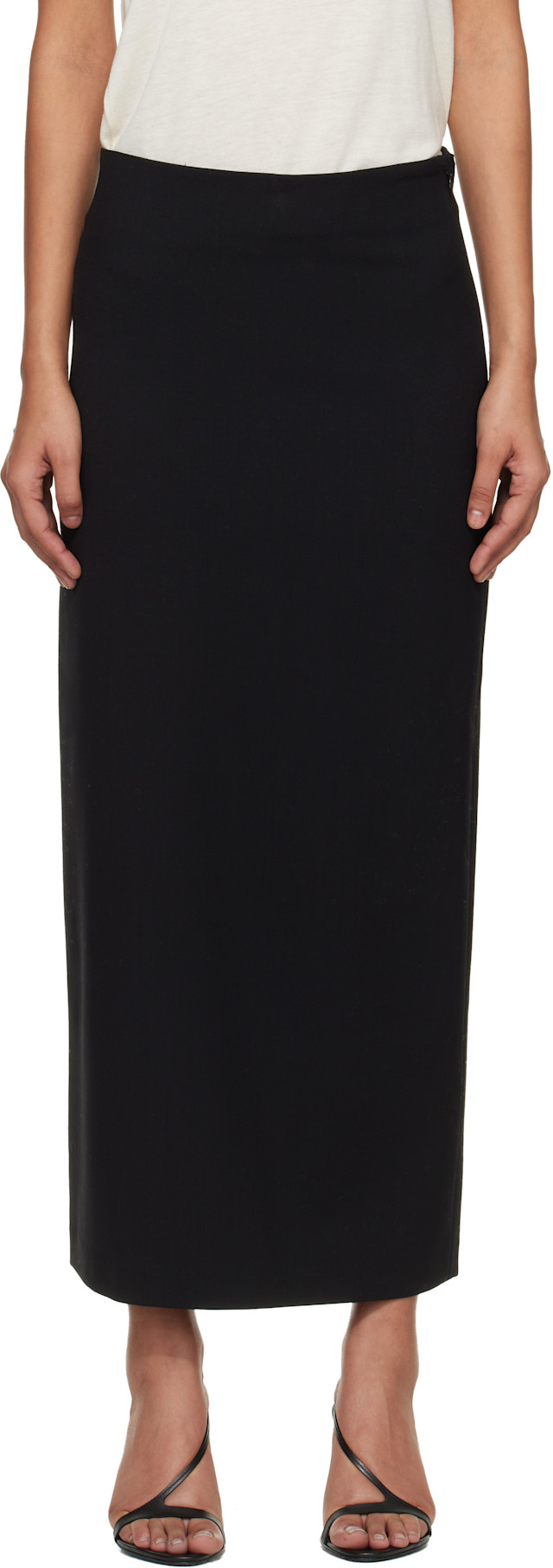 Loulou de Saison: Black Samos LDS Grain de Poudre Maxi Skirt | SSENSE ...
