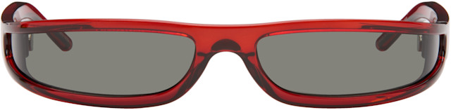 Rick Owens: Burgundy Tower Fog Sunglasses | SSENSE